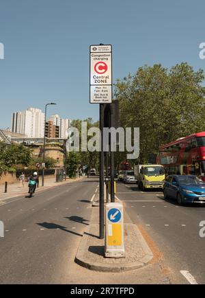 Closeup of Transport for London Congestion Charging Central Zone ...
