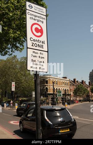 Closeup of Transport for London Congestion Charging Central Zone ...