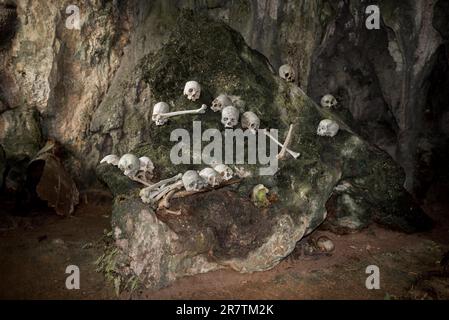 The spectacular cave tomb of Lombok Parinding which has housed the dead ...