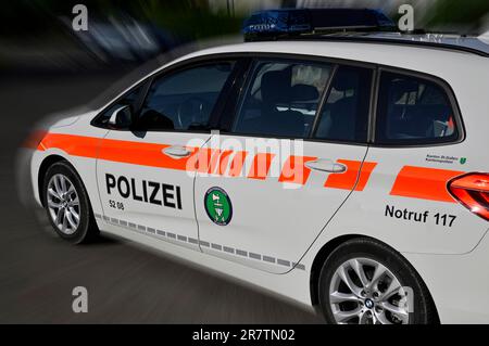 Mop-up picture police car cantonal police St. Gallen, Switzerland Stock ...