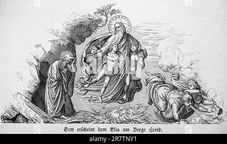 God appears to Elijah at Mount Horeb, First Book of Kings, chapter 19 ...