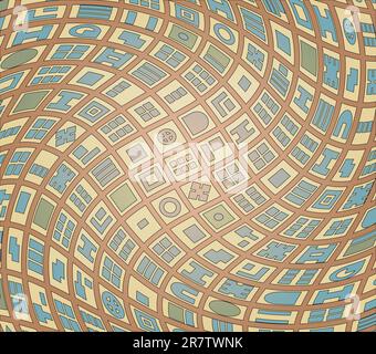 Editable vector abstract illustration of a generic map of a twisted ...
