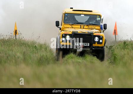 Land Rover Defender 90 racing at the Rallye Dresden Breslau 2007 ...