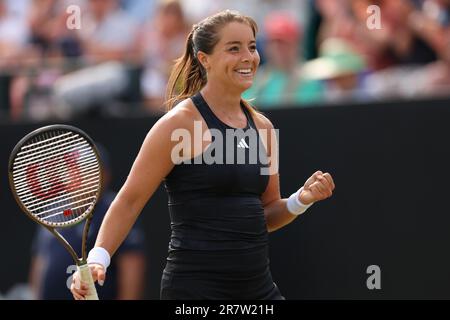 Alize Cornet celebrates her win in her match against Serena Williams on ...