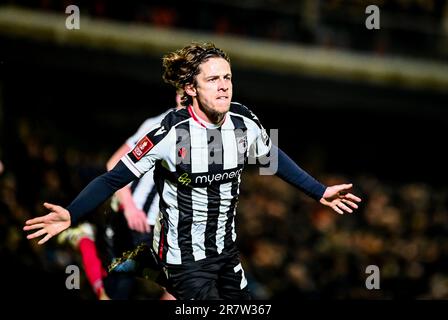 Danilo Orsi scores during the FA Cup fourth round replay football match ...