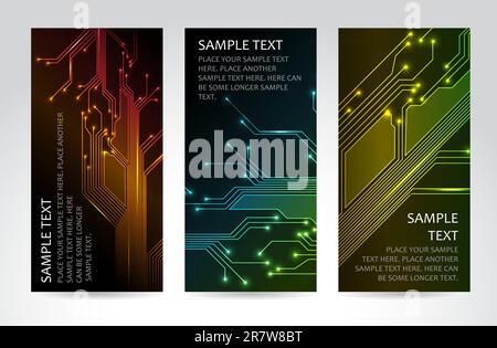 Set of modern dark vertical technical banners Stock Vector Image & Art ...