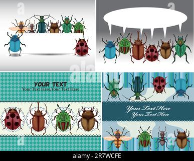 postcard with bug Stock Vector Image & Art - Alamy