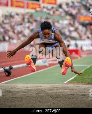 Shanieka Ricketts of Jamaica competing in the women’s triple jump at ...