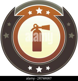 Fire extinguisher icon in circle round black color vector illustration ...
