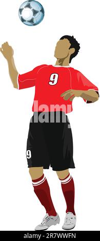 Soccer players. Colored Vector illustration for designers Stock Vector ...