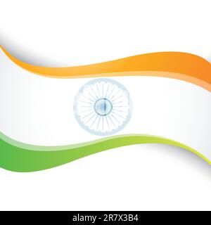 Beautiful tricolor indian flag wave theme card design Stock Vector ...