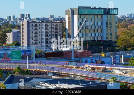 Construction of the 'Sydney Gateway' road expansion and overhead ...