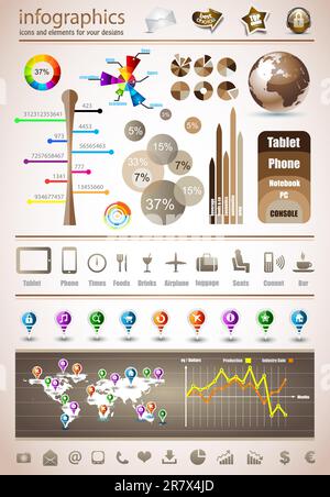 Premium infographics master collection: graphs, histograms, arrows ...