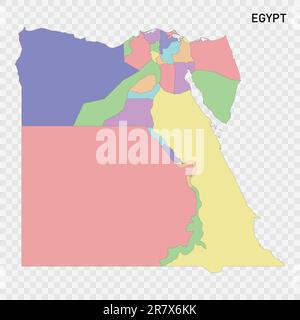 Map of Egypt with regions. Just a simple country border map with region ...
