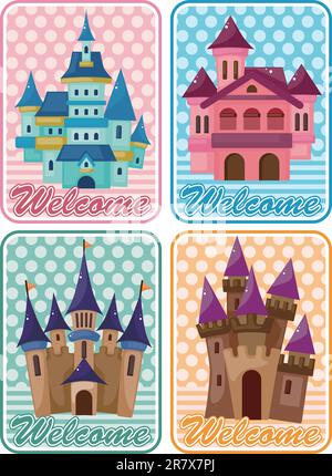 cartoon castle card Stock Vector Image & Art - Alamy