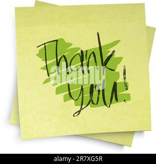 Thank You Post-it Note, vector eps10 illustration Stock Vector Image ...
