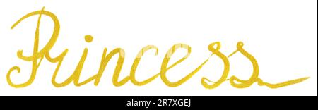 Princess gold golden word lettering typography isolated art Stock Photo ...