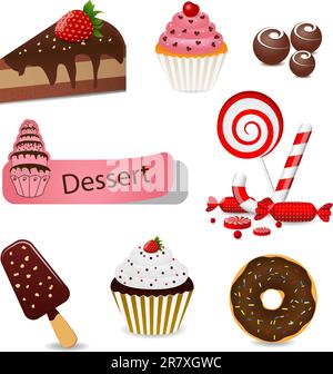 Set of different types of sweets illustration Stock Vector Image & Art ...