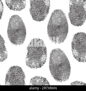 Fingerprint seamless pattern. Human thumb fingerprints lines, abstract ...