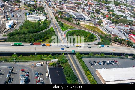 Newark, New Jersey, USA, Overview, Aerial View of Suburbs Highways From ...