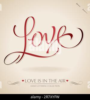I LOVE YOU hand lettering , handmade calligraphy Stock Vector Image ...