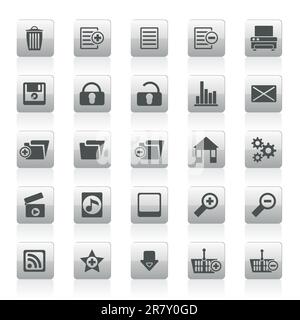 25 Detailed Internet Icons - Vector Icon Set Stock Vector Image & Art ...