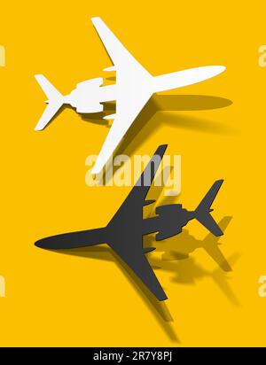 airplane sticker, realistic design elements Stock Vector Image & Art ...