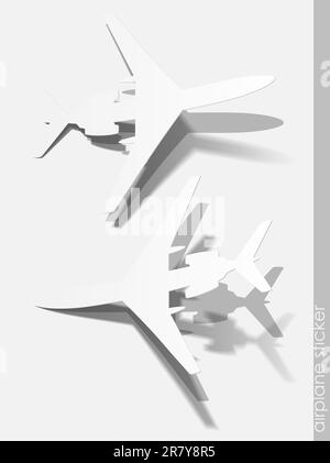 airplane sticker, realistic design elements Stock Vector Image & Art ...