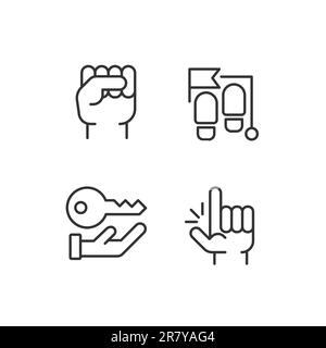 Goal setting pixel perfect linear icons set for dark, light mode Stock ...