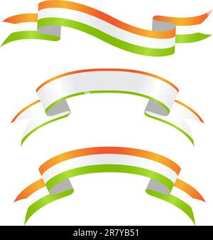 Irish flag banners isolated on a white background. Vector illustration ...