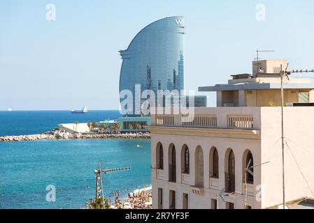 The beach and the promenade of Barceloneta. A nice part of Barcelona ...