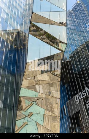 Mirrors at the Torre Mare Nostrum as architectural details of the high ...