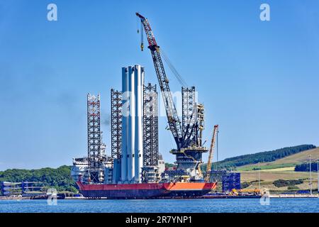 Nigg Scotland the Windfarm Installation Vessel (WIV) Wind Orca with ...