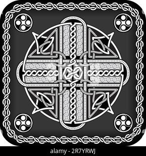 The button in celtic style with a traditional cross in a vector Stock ...