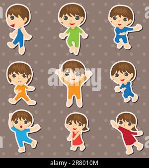 child jump stickers Stock Vector Image & Art - Alamy