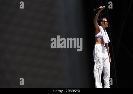 18 June 2023, Lower Saxony, Scheeßel: The German rapper 