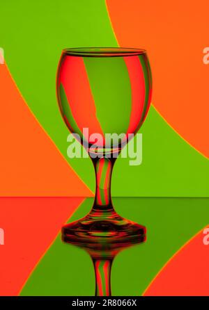 Pattern distortions seen through a glass of water. Still life Stock ...