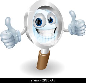 Thumbs up magnifying glass character cartoon Stock Vector Image & Art ...