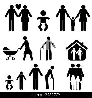 Family lifecycle set Stock Vector Image & Art - Alamy