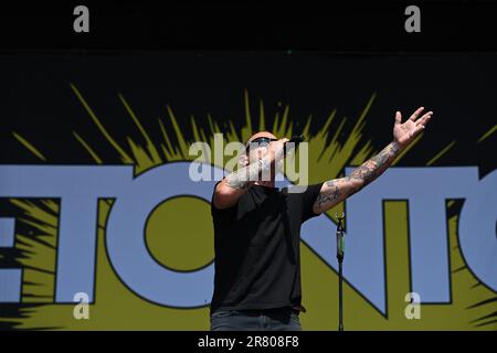 18 June 2023, Lower Saxony, Scheeßel: The German rapper "Nina Chuba ...