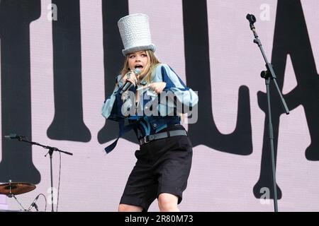 Newport, UK. 18th June, 2023. British born creative artist and urban ...