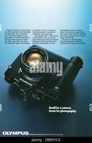 Olympus OM 1 advert in a magazine 1981 Stock Photo - Alamy