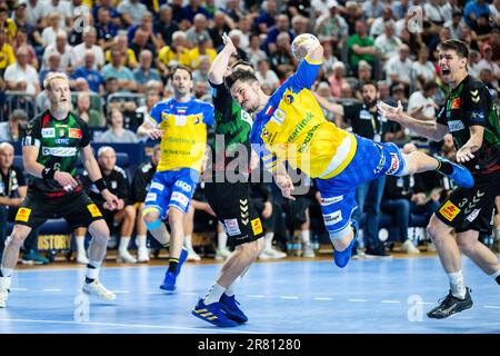 Kielce's Alex Dujshebaev throws at goal during the Final Four Champions ...