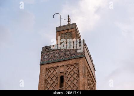 Minaret of Great Mosque Fes el-Jdid in downtown Fes, Morocco Stock ...