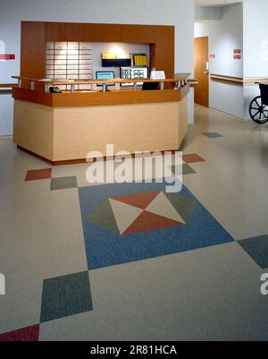 Architectural interior, hospital nursing, reception area station Stock ...
