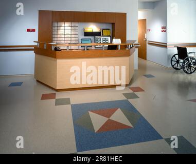 Architectural interior, hospital nursing, reception area station Stock ...