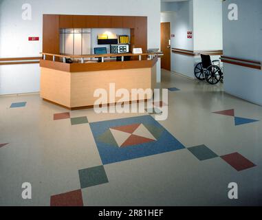 Architectural interior, hospital nursing, reception area station Stock ...