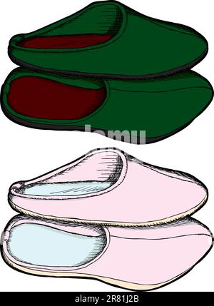 slipper man slippers cartoon vector illustration Stock Vector Image ...