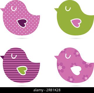 Retro patterned birds. Vector Illustration Stock Vector Image & Art - Alamy