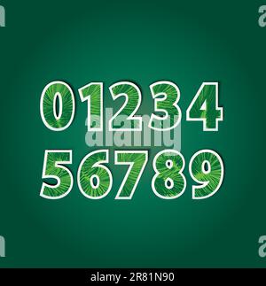 Numbers in green color Stock Vector Image & Art - Alamy